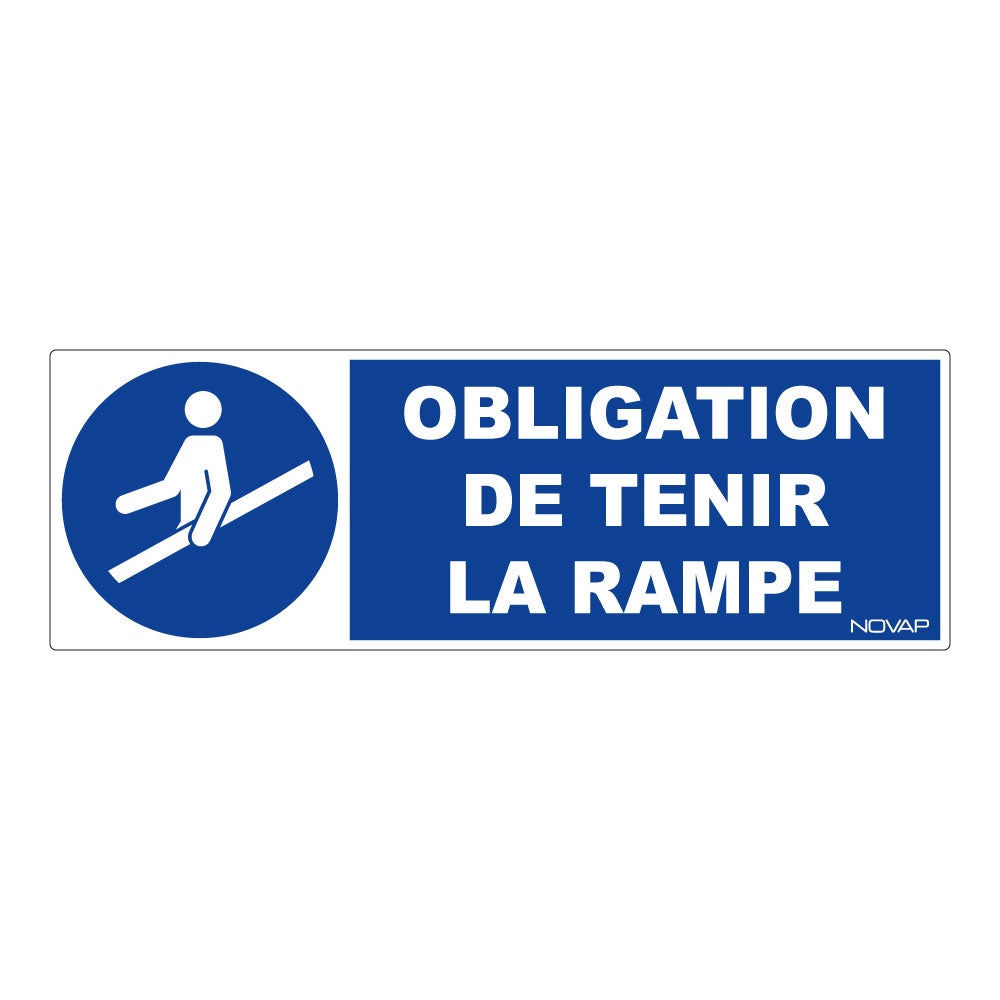 Panneau Obligation de tenir la rampe - Rigide 450x150mm - 4062990 ...