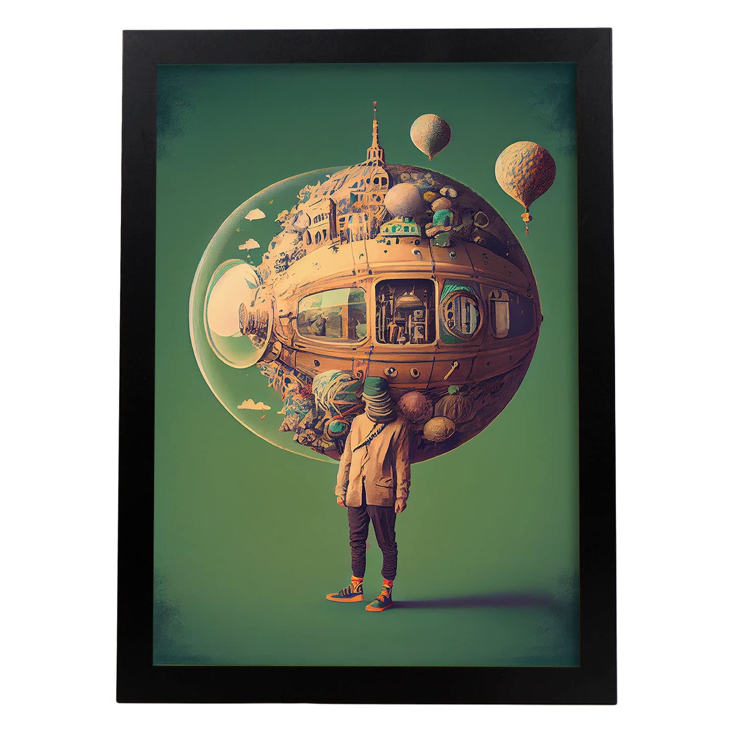 Nacnic Poster Mundo Flotante En Estilo Surrealismo Cinematográfico ...