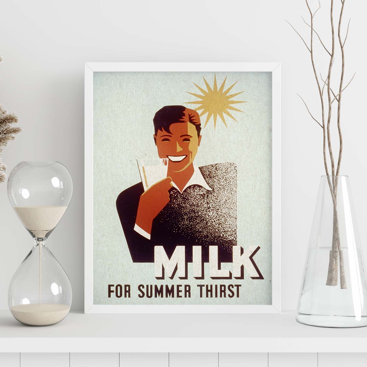 Poster Vintage. Cartel Vintage Educacional Sobre El Habito "milk For ...