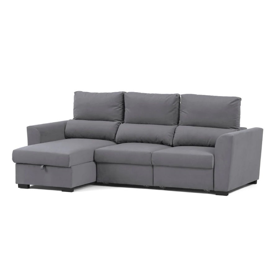 BUDWING Oliver - Canapé-Lit d'Angle Gris Clair de 3 Places avec Chaise ...