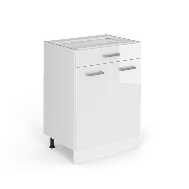 Vicco Meuble Cuisine R Line Blanc Haute Brillance 60cm Avec Tiroir