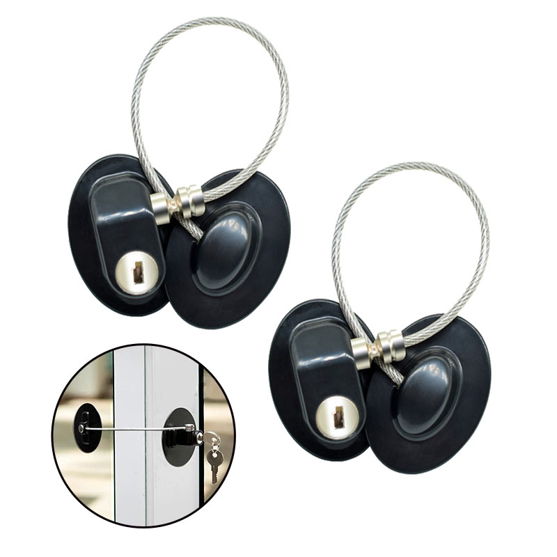 Serrure de fenêtre de sécurité auto-adhésive, 2 pièces, câble de sécurité pour enfants, serrure ...