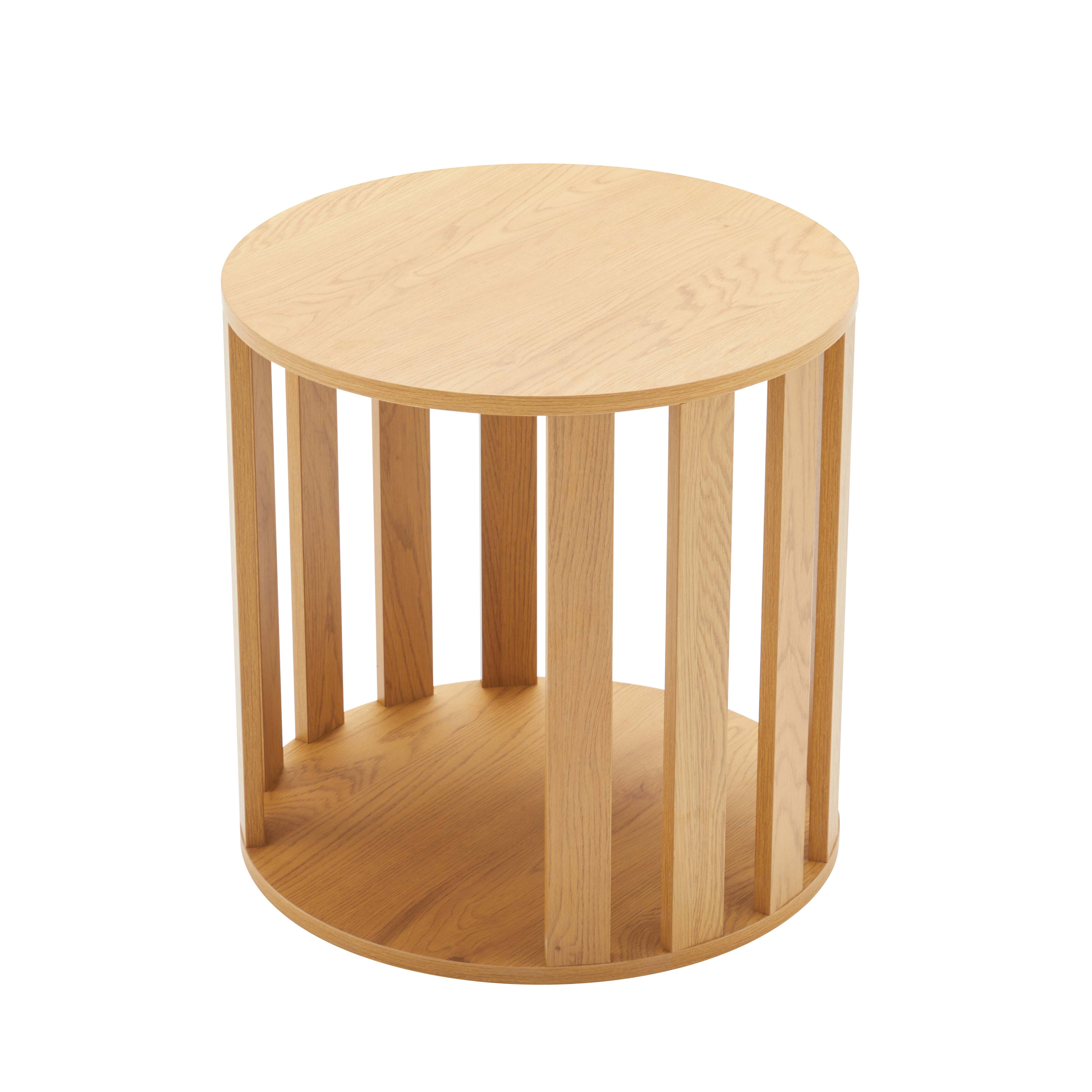 Table basse effet bois ronde diam 50 cm bois clair | Leroy Merlin