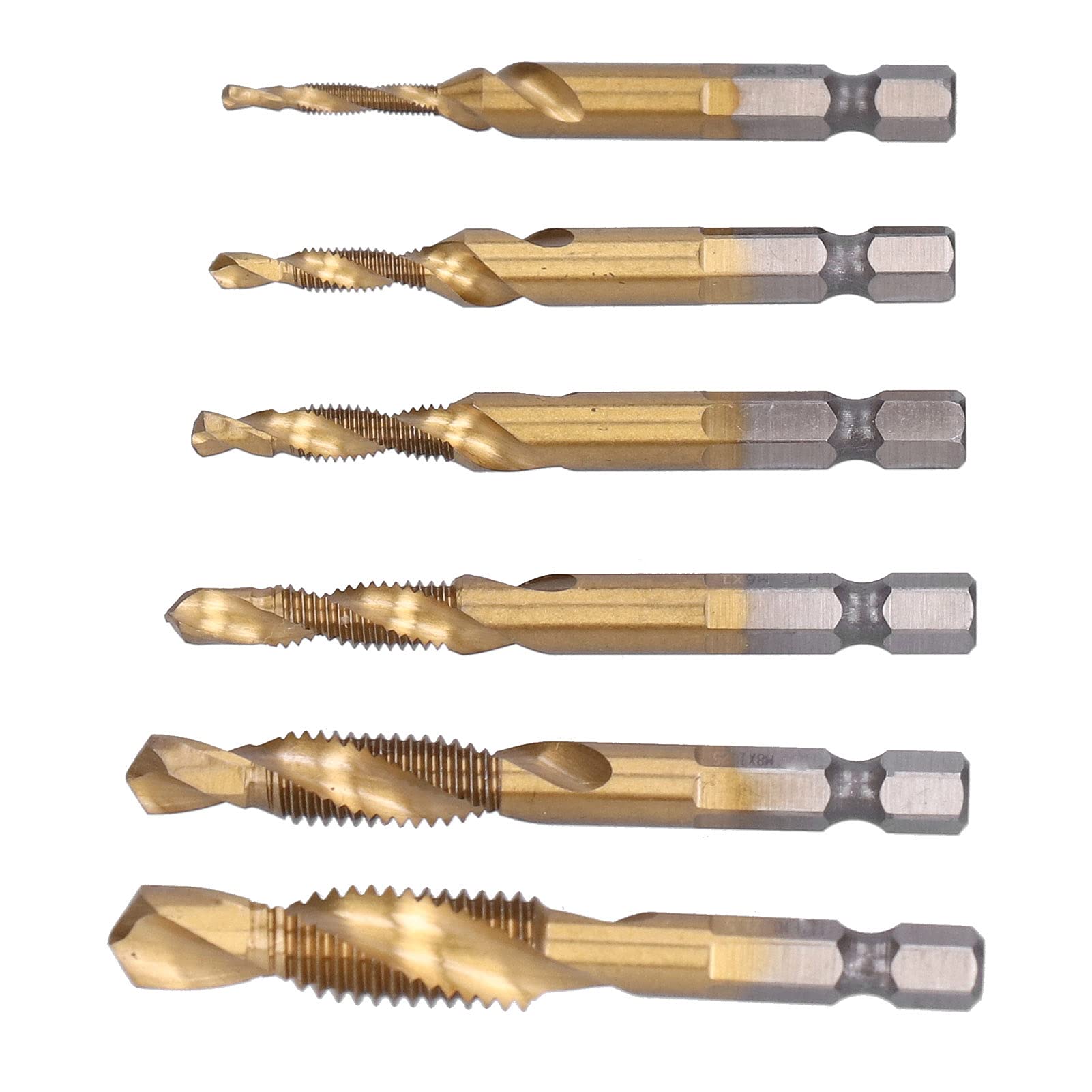 Broca de vástago hexagonal de 6 piezas, de acero de alta velocidad, con ...