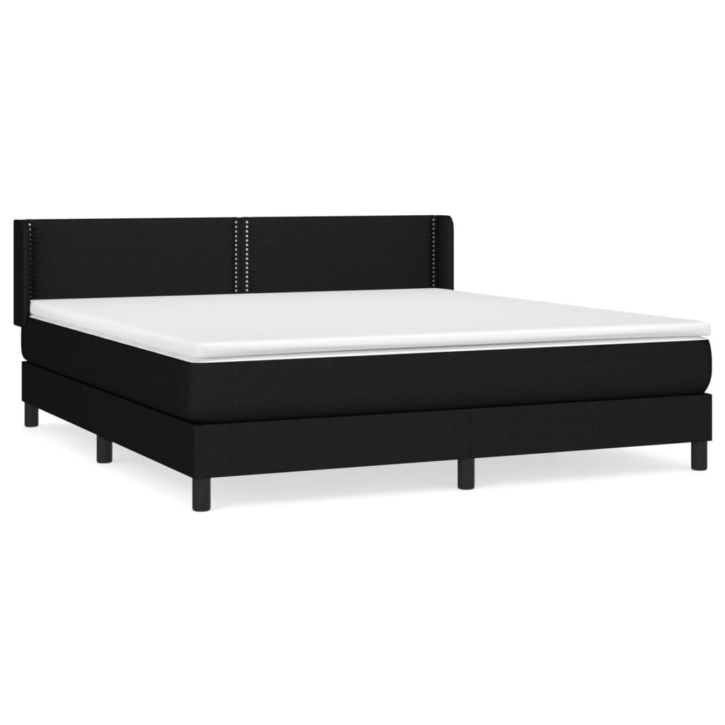 Lit double | Lit Adulte | Lit à sommier tapissier avec matelas Noir ...