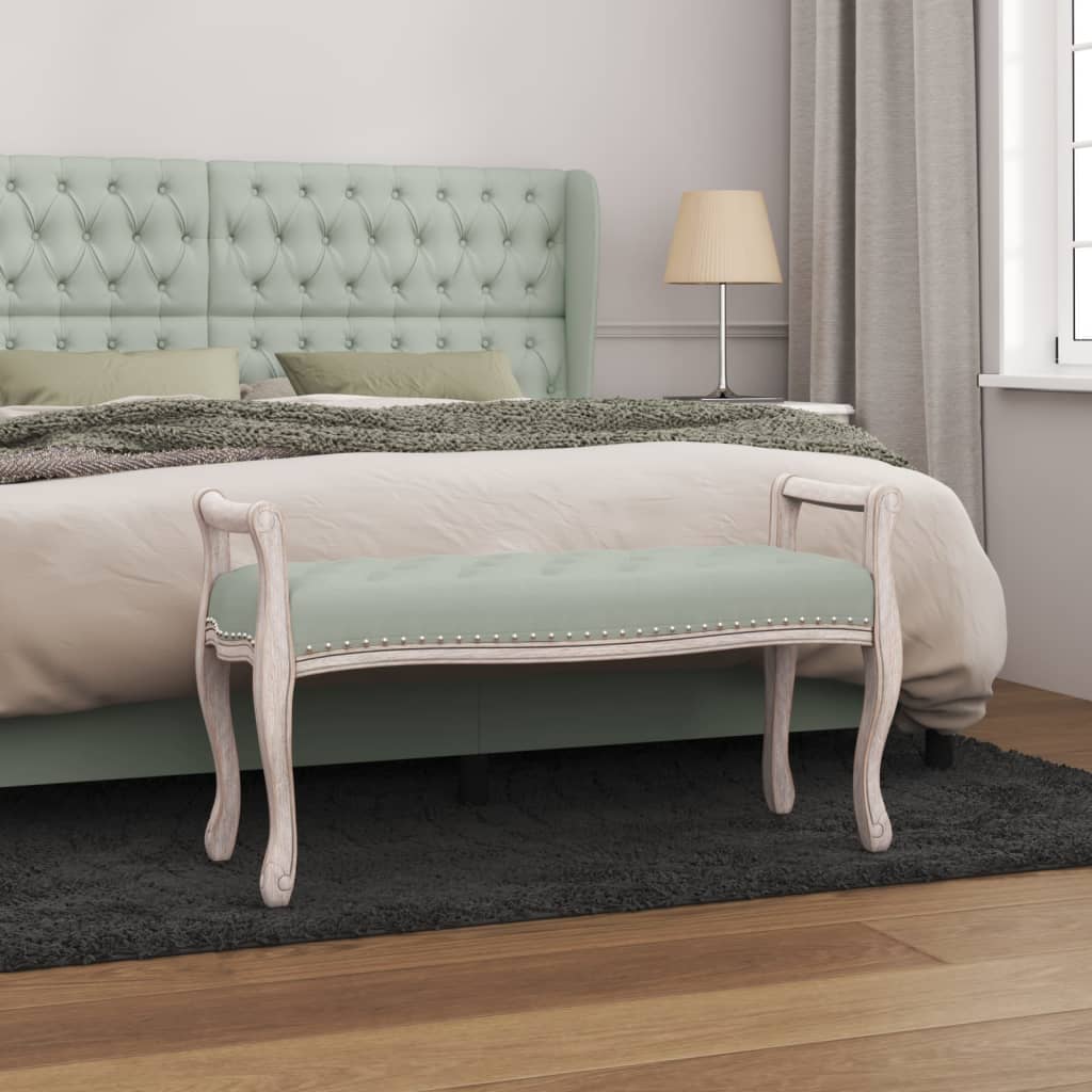 Banc Gris clair 110x45x60 cm Velours | Leroy Merlin