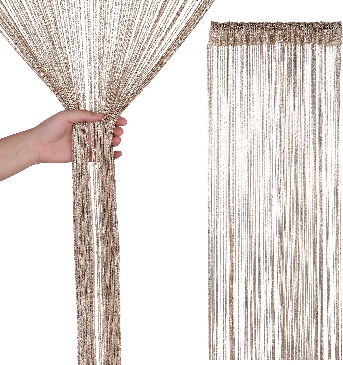 Rideau de porte à pompons, rideau de fil pailleté, adapté aux portes et ...