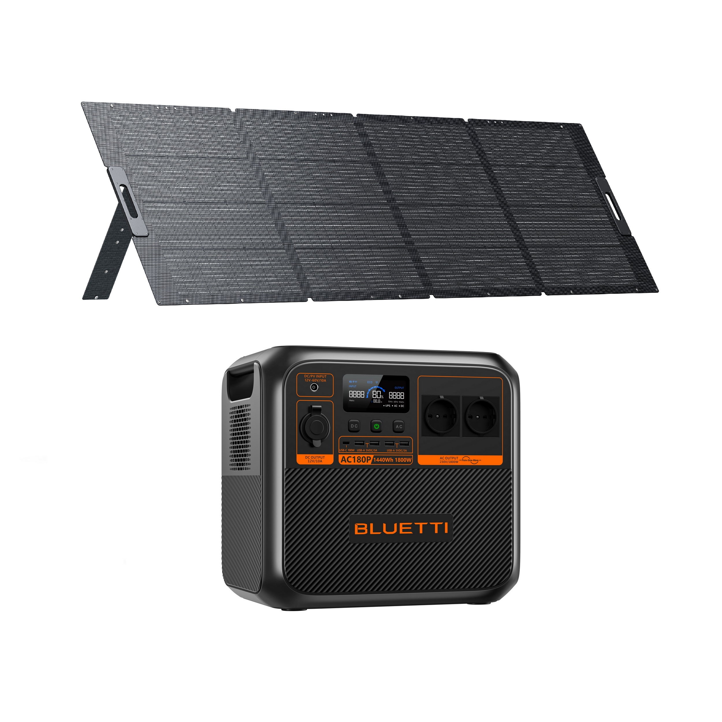 Kit BLUETTI AC180P con Panel Solar 350W - 1440Wh, Generador Solar ...