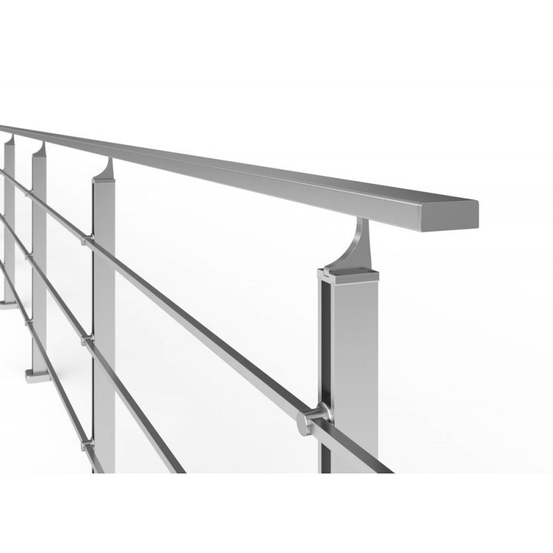 Garde-corps en aluminium BOSTON 3, 3 traverses (14 x 14mm), finition ...