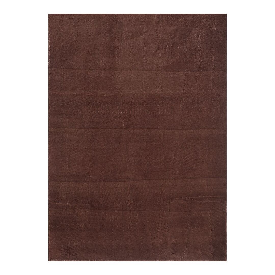Tapis uni design en polyester Marron 200x290 LARS | Leroy Merlin