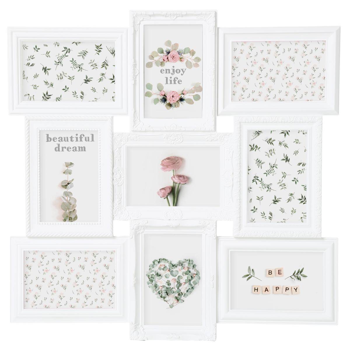 Atmosphera - "Collage ""Suzy"" - 9 fotos - blanco - resina" | Leroy Merlin