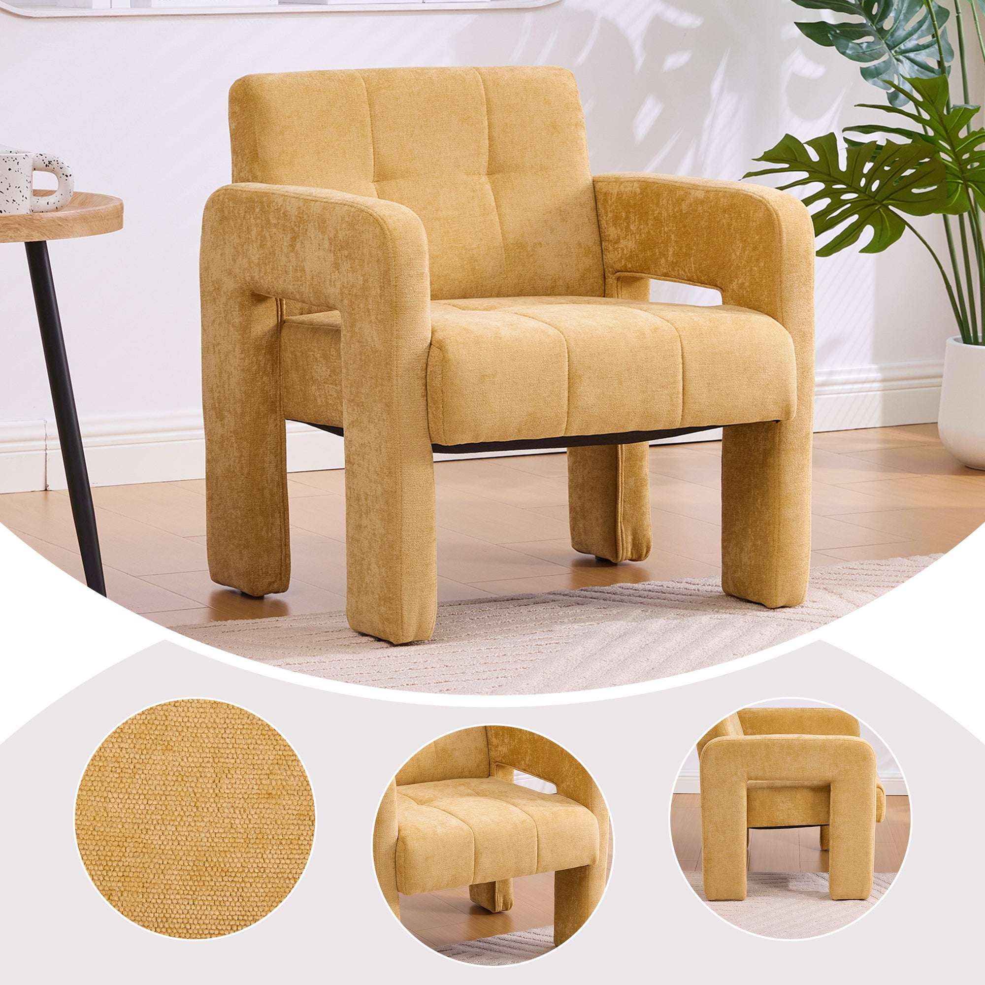 Fauteuil simple moderne minimaliste en chenille, design nordique, siège ...