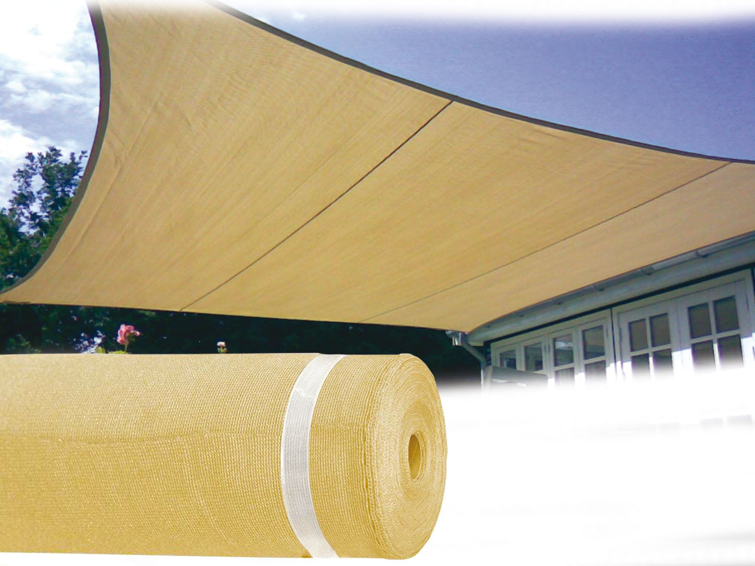 Filet de protection solaire beige en rouleau Capri - MODÈLE Rouleau 50 ...