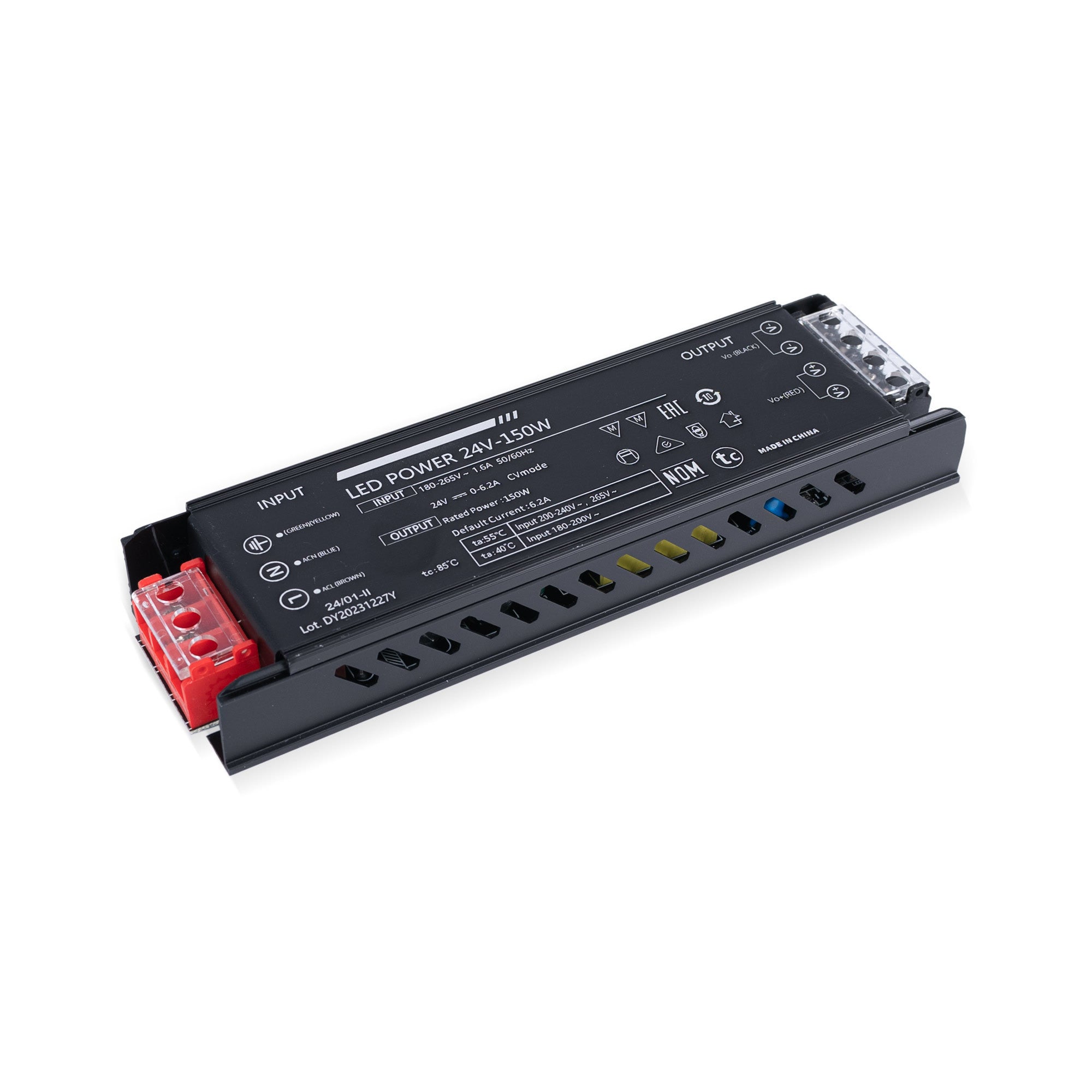 Alimentation LED 24V 150W extra-plate - 6.25A - Haute efficacité - IP20 ...