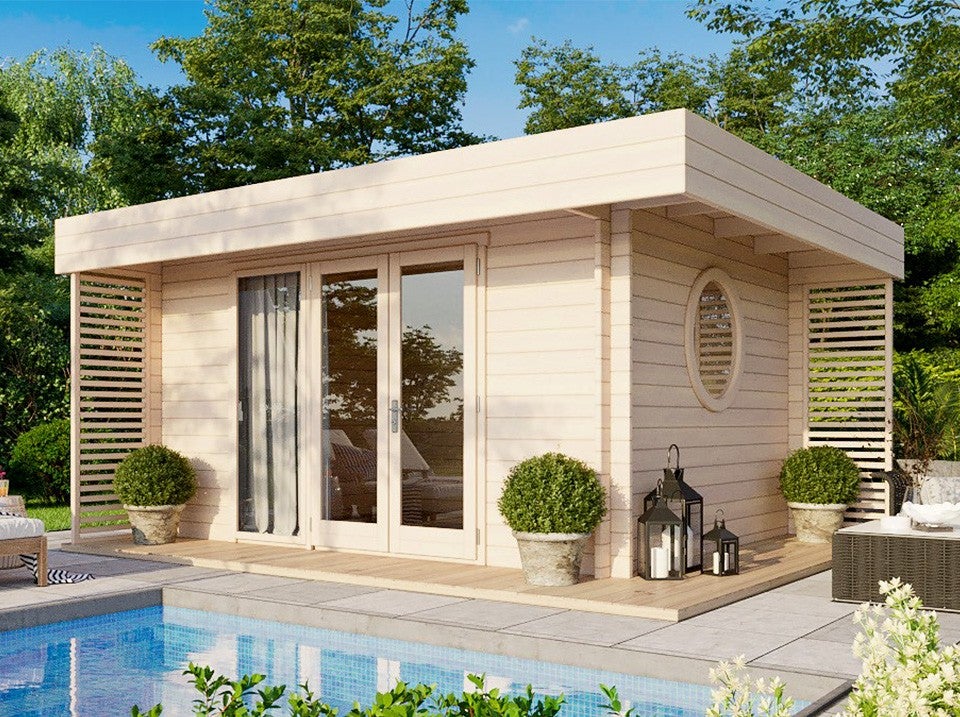 Chalet de Jardin YAHA 12m2 - Bois naturel - Epaisseur des Murs : 44mm ...