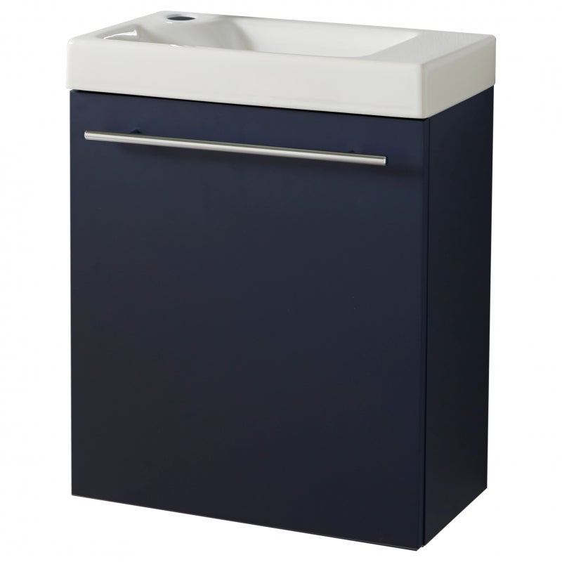 Ensemble meuble avec lave mains bleu nuit pour robinet à gauche Hamac ...