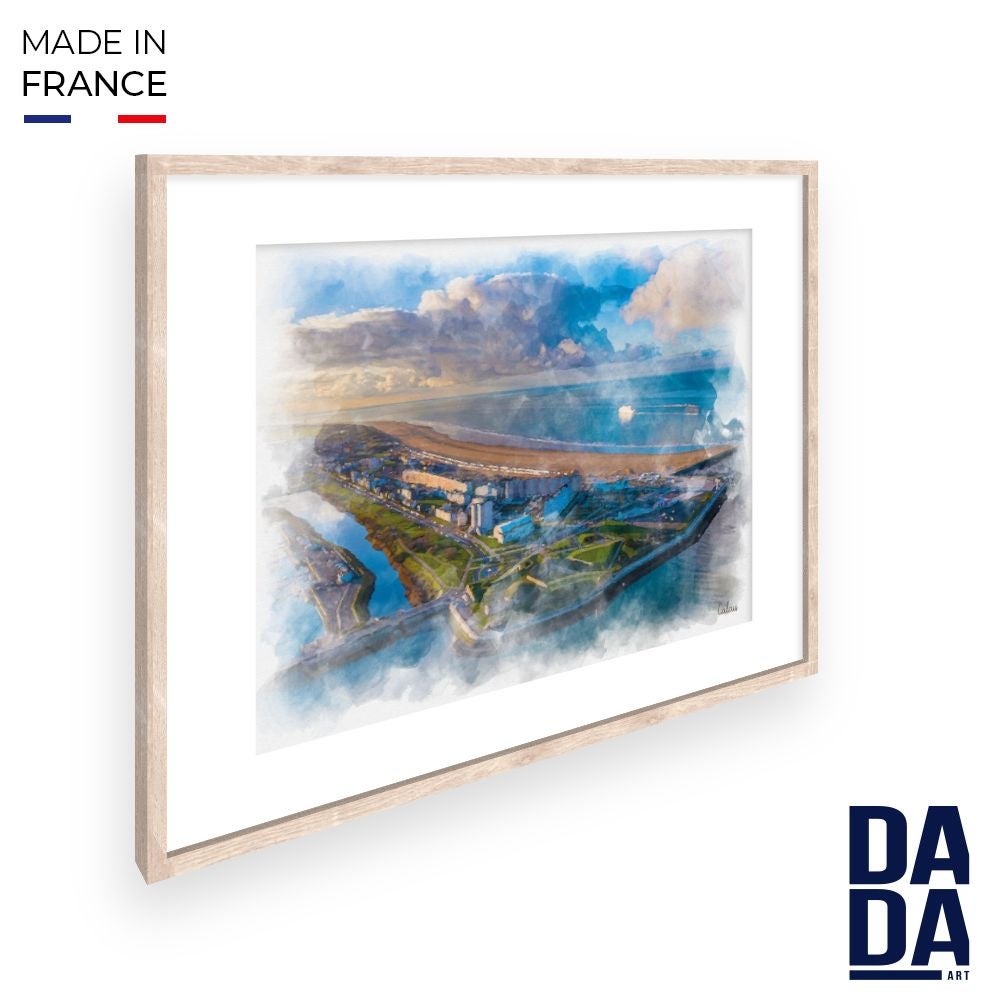 Image encadrée Côte de Calais / 30x40 cm / Cadre Effet naturel ...