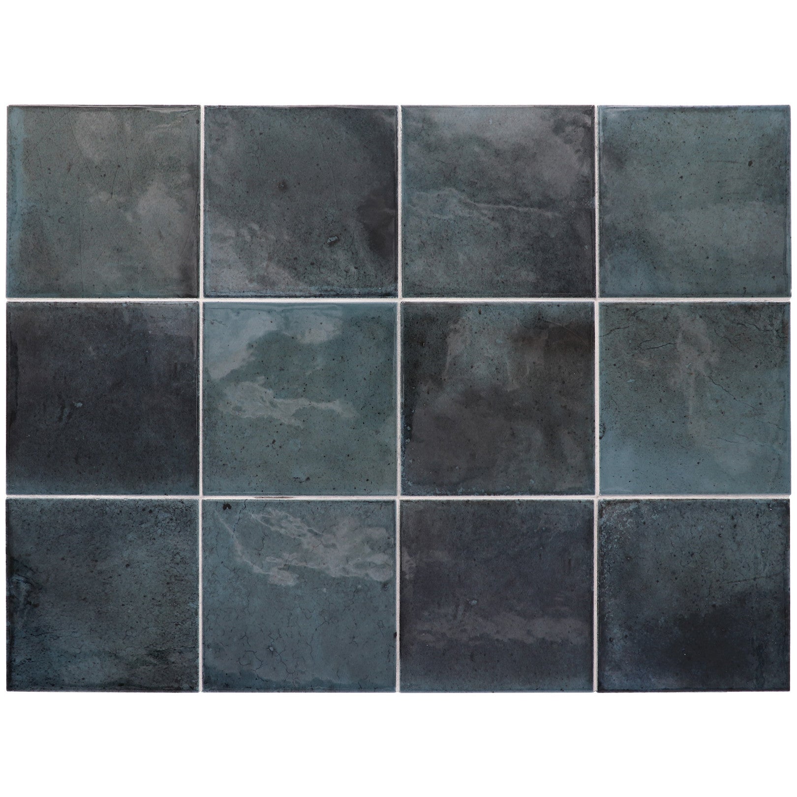 Carrelage mural faïence effet rustique THANGLONG 10x10 cm Blue night ...