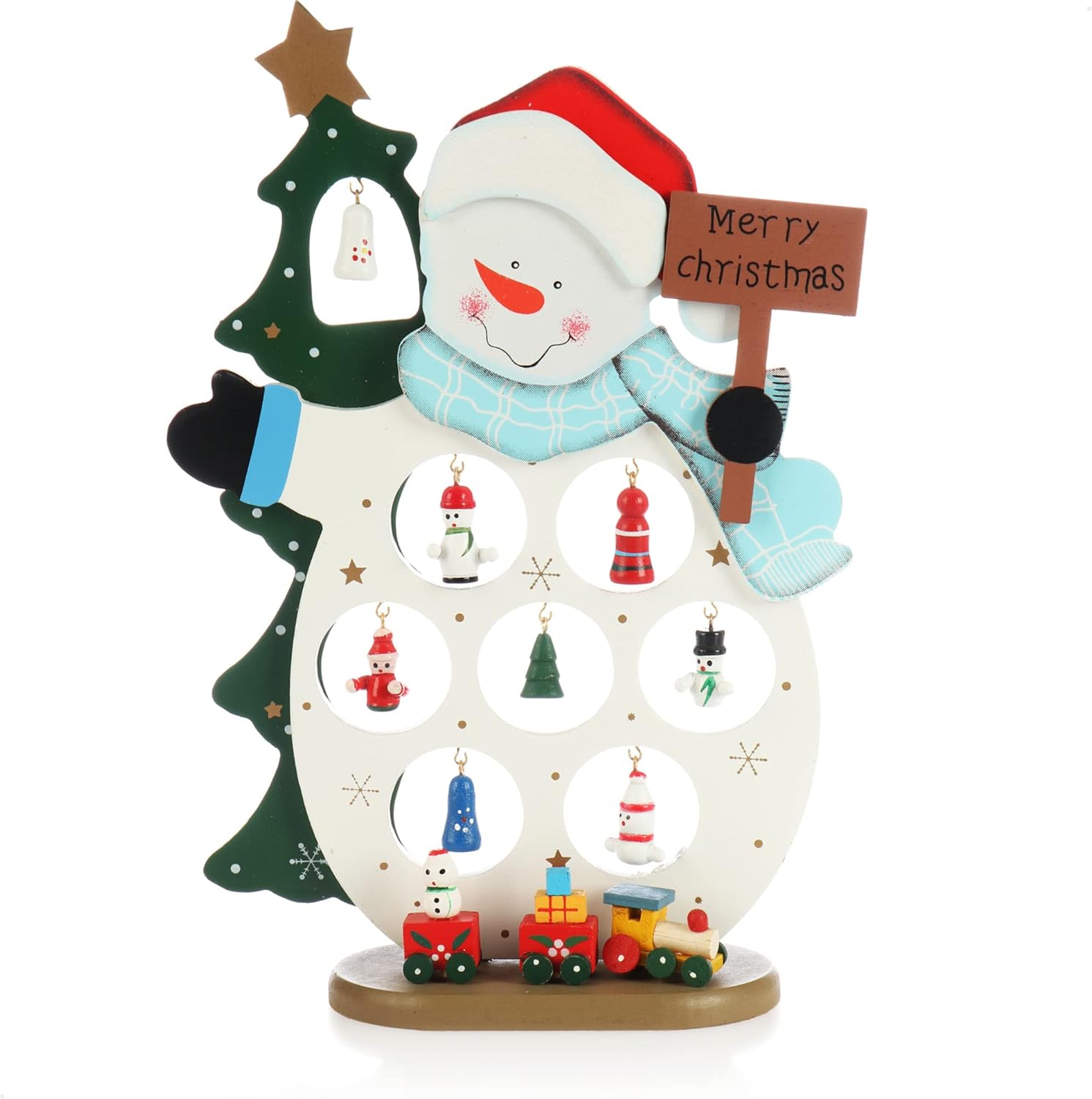 Mini bonhomme de neige en bois pour sapin de Noël – figurine décorative ...