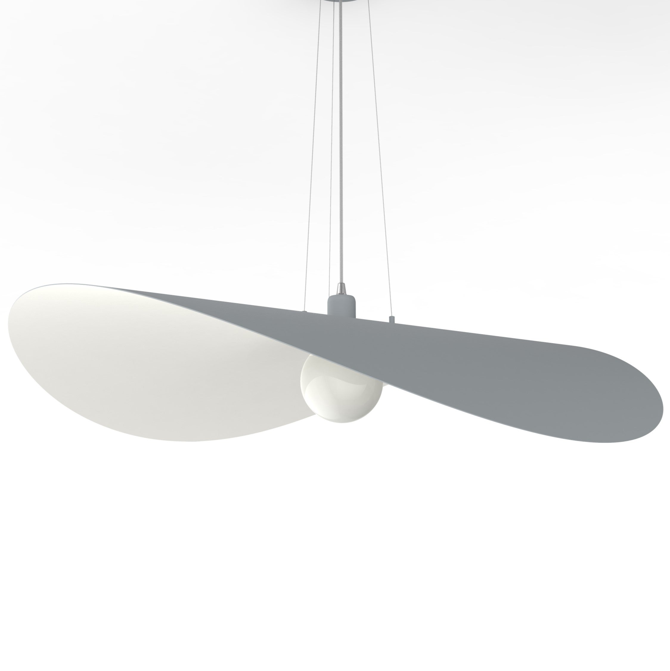LUMICOM | PIUMA Suspension, 1X E27, max 42W, métal, gris blanc, D.90cm ...