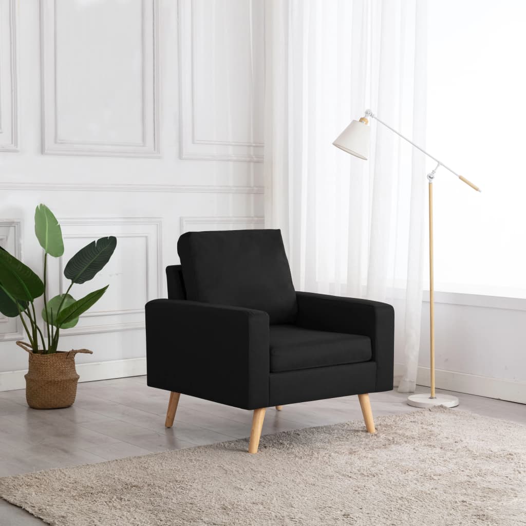 Fauteuil Noir Tissu vidaXL | Leroy Merlin