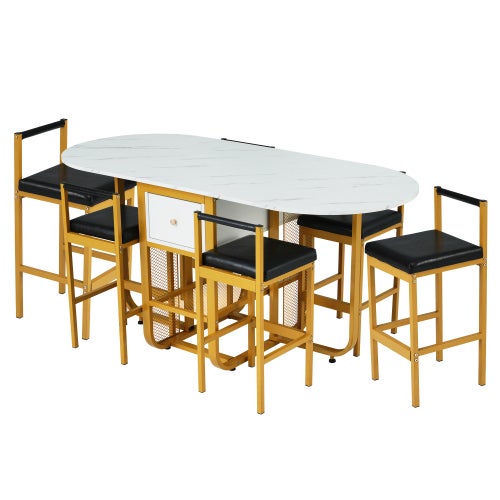 Conjunto de mesa y sillas - mesa plegable y extensible - diseño lujoso ...