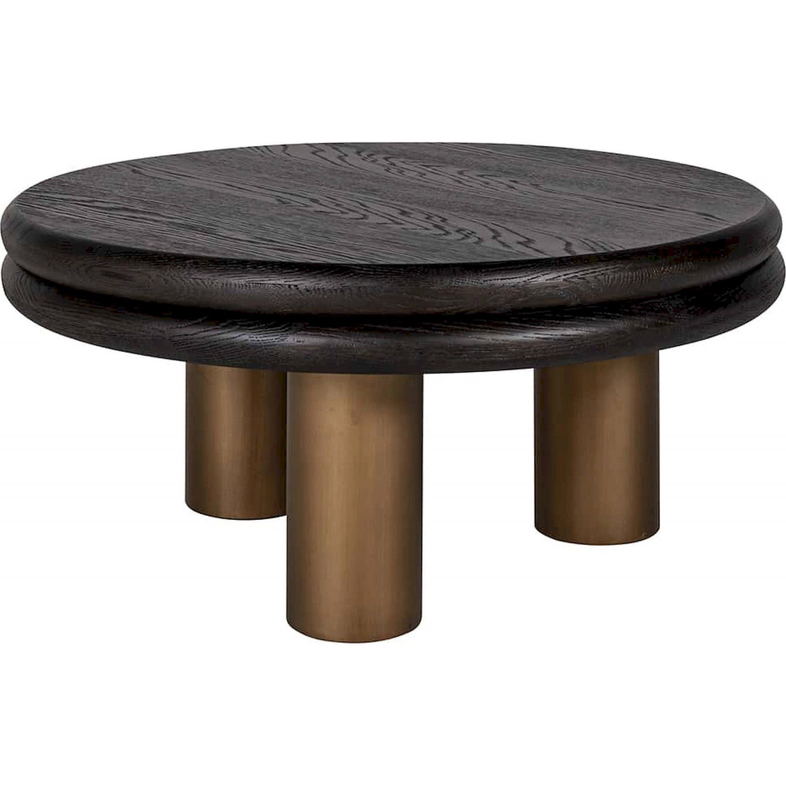 Table de Café Élégance Rustique 80 x 80 x 40 cm Noir rustique et bronze ...