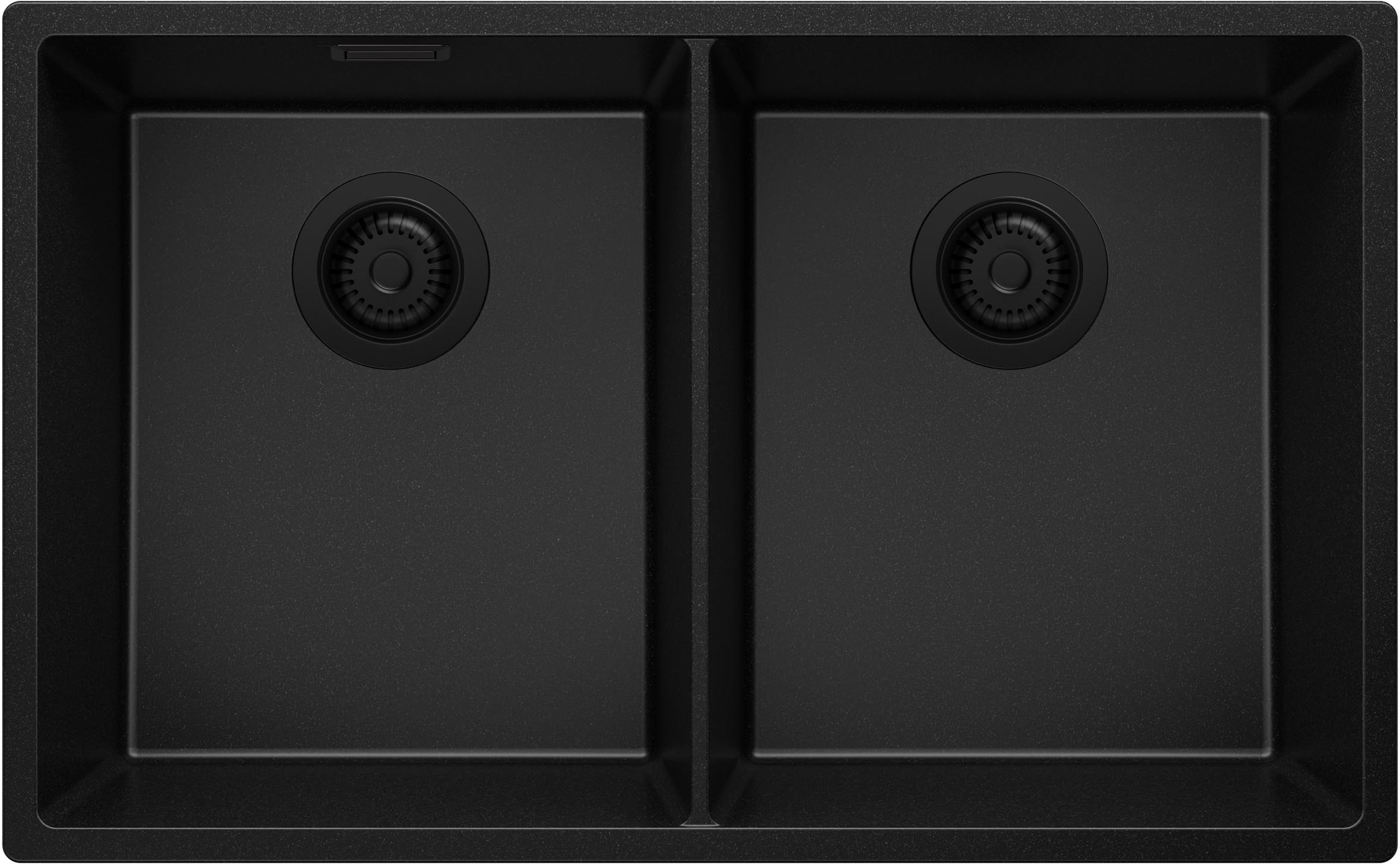 Evier Sous Plan Tout Noir 76x47cm, Evier en Granit 2 bacs + Kit de ...