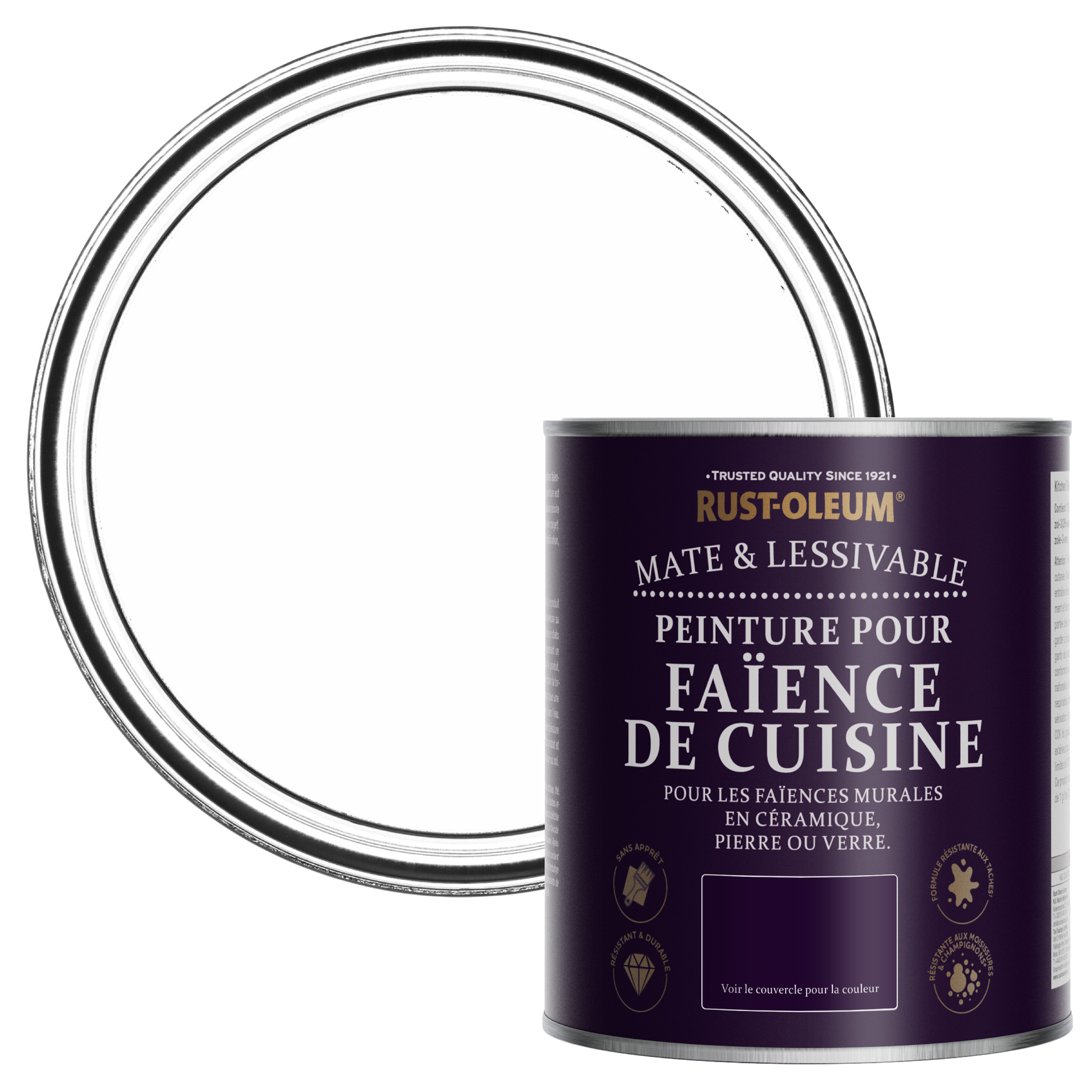 Rust-Oleum Peinture Blanche pour Faïence de Cuisine, Mat - Coton 750ml ...
