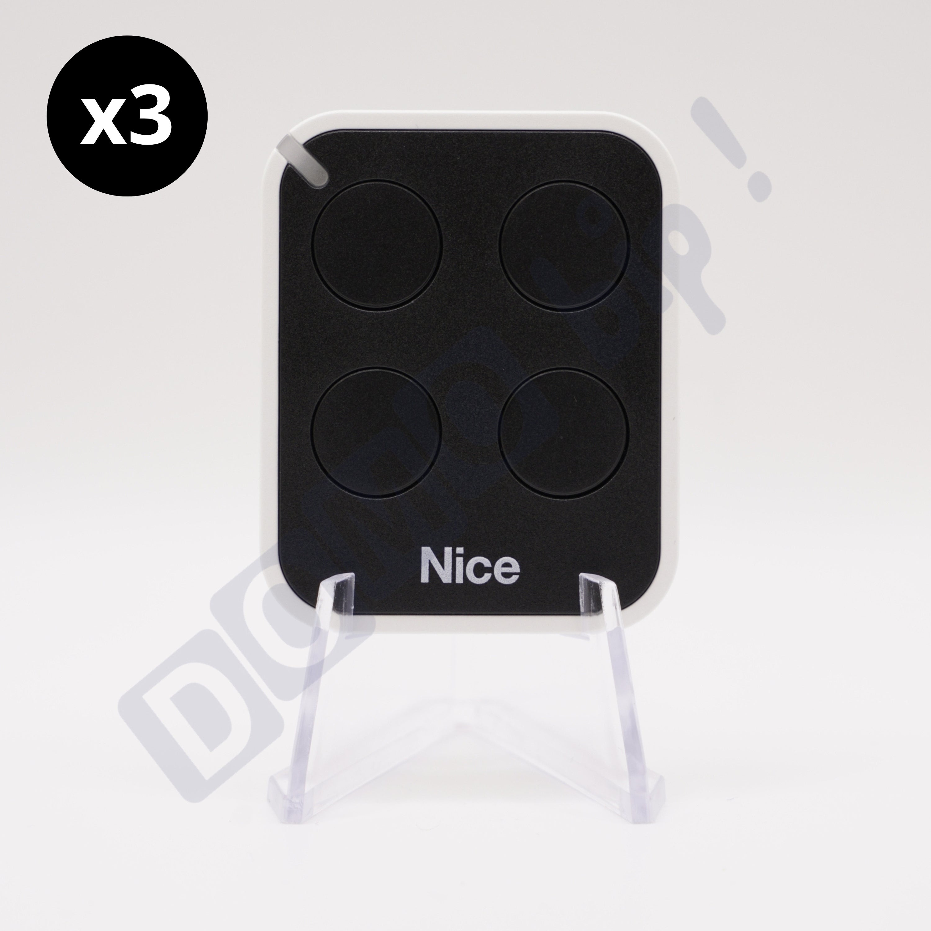 Lot de 3 Télécommandes Nice Era ON4E, 4 canaux, 433,92 MHz + 1 porte-clés Domobip | Leroy Merlin