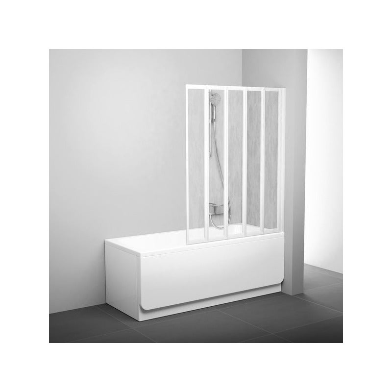 Supernova Mampara de baño plegable, 5 partes, 133x100cm, Blanco (VS5R0 ...