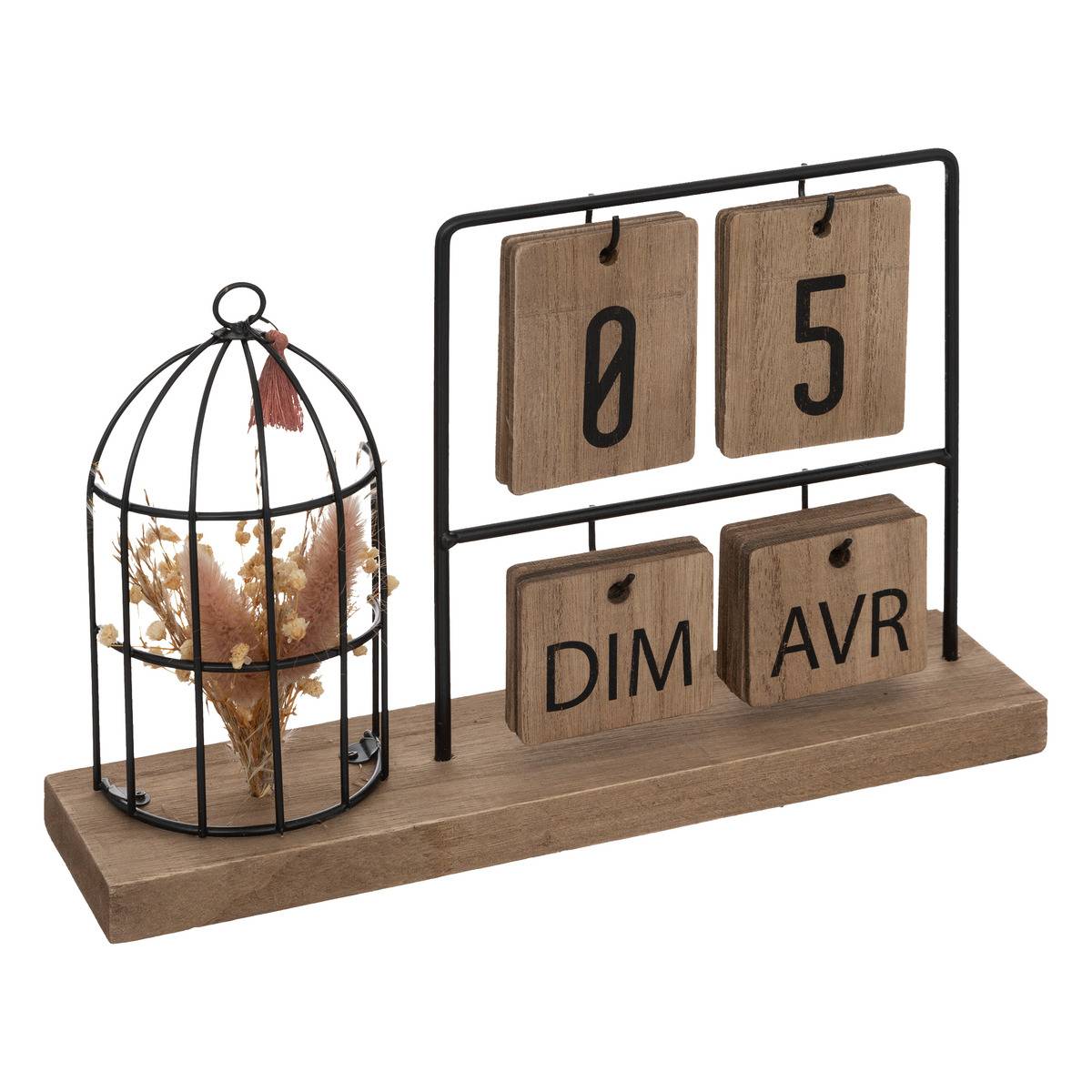 Atmosphera - Calendario in legno e metallo h18,5 cm | Leroy Merlin