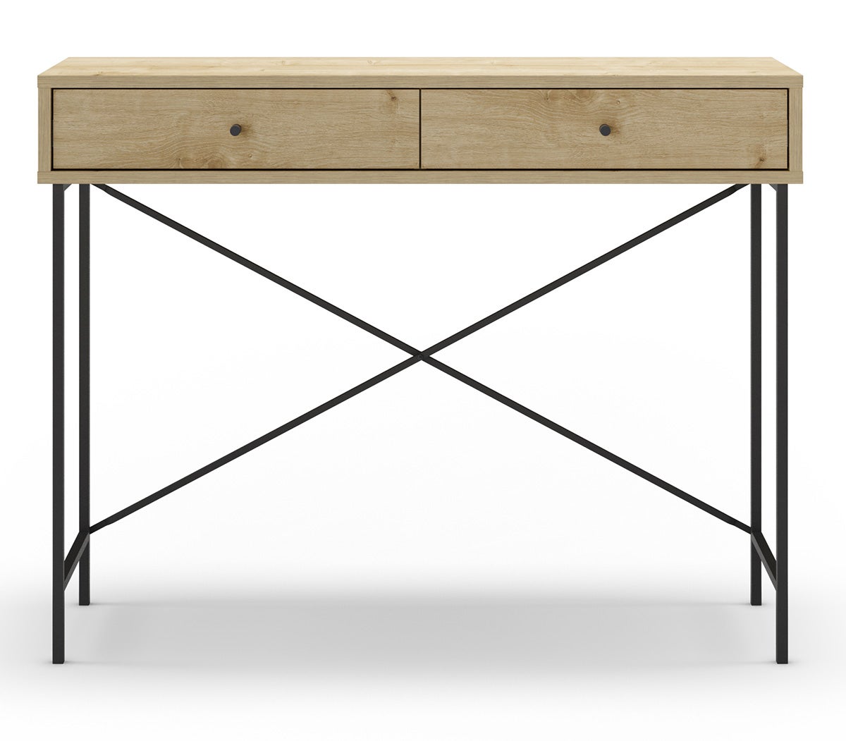 Meuble console, table de console avec 2 tiroirs aspect bois coloris ...