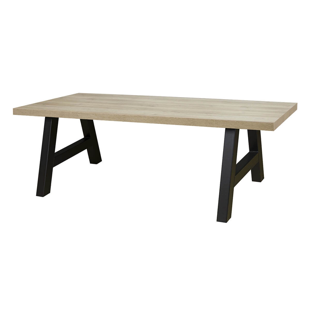 ARIZONA - Table 230cm Aspect Bois Arizona Oak Piètement Country Métal ...