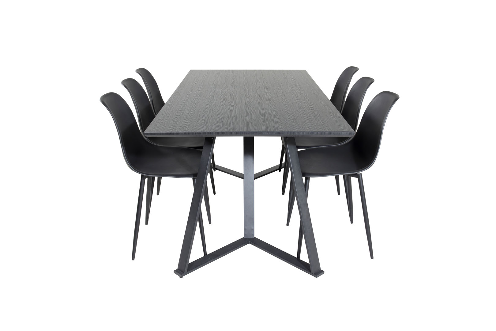 MarinaBLBL ensemble table, table noir et 6 Polar chaises noir. | Leroy ...