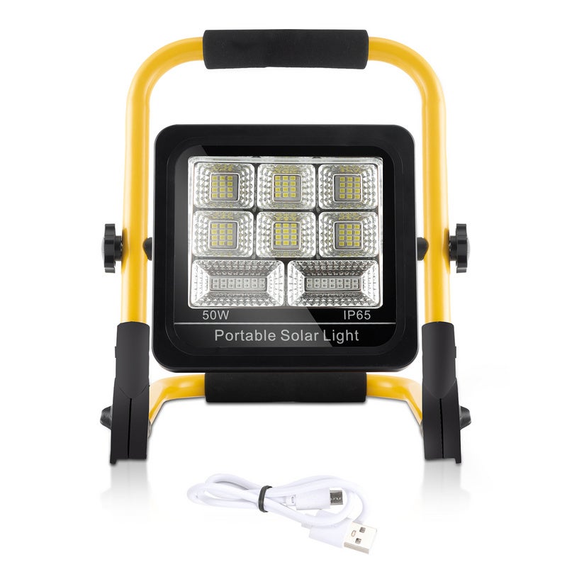Proyector LED recargable de 50W IP65 Proyector de obra Proyector solar ...