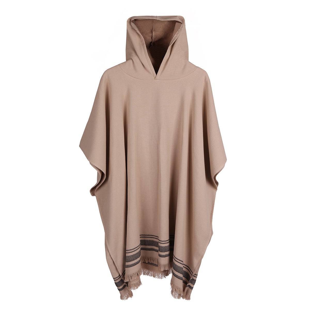 Poncho éponge 100x88 coton sable / noir | Leroy Merlin