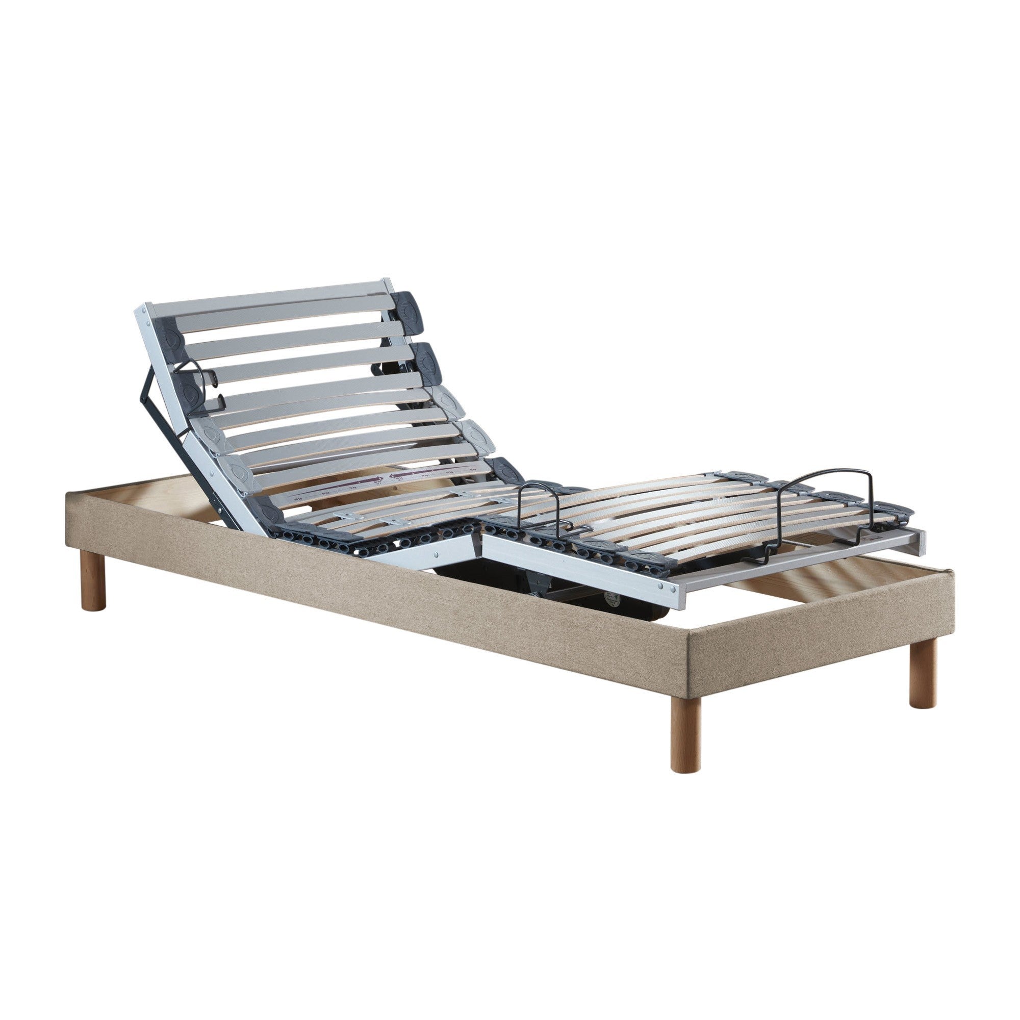 Lit électrique relaxation multi-lattes gris 70x190 | Leroy Merlin
