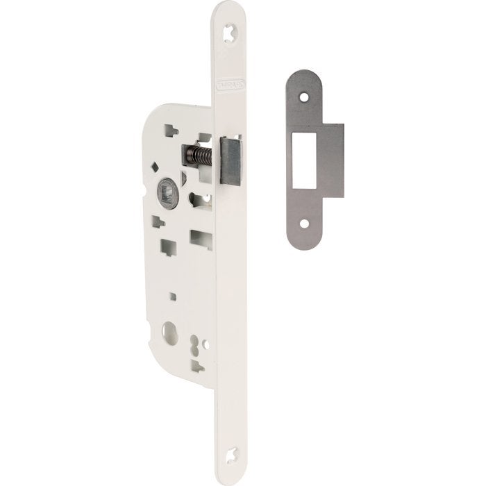 Serrure à larder blanche droite à fouillot - Bec de cane - Axe à 40 mm ...