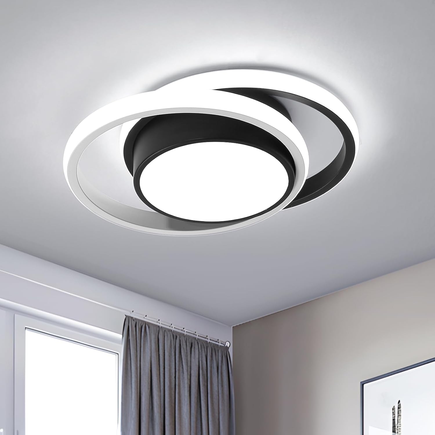 Plafoniera LED moderna, luce bianca fredda 6500 K, 32 W, 2350 lm ...