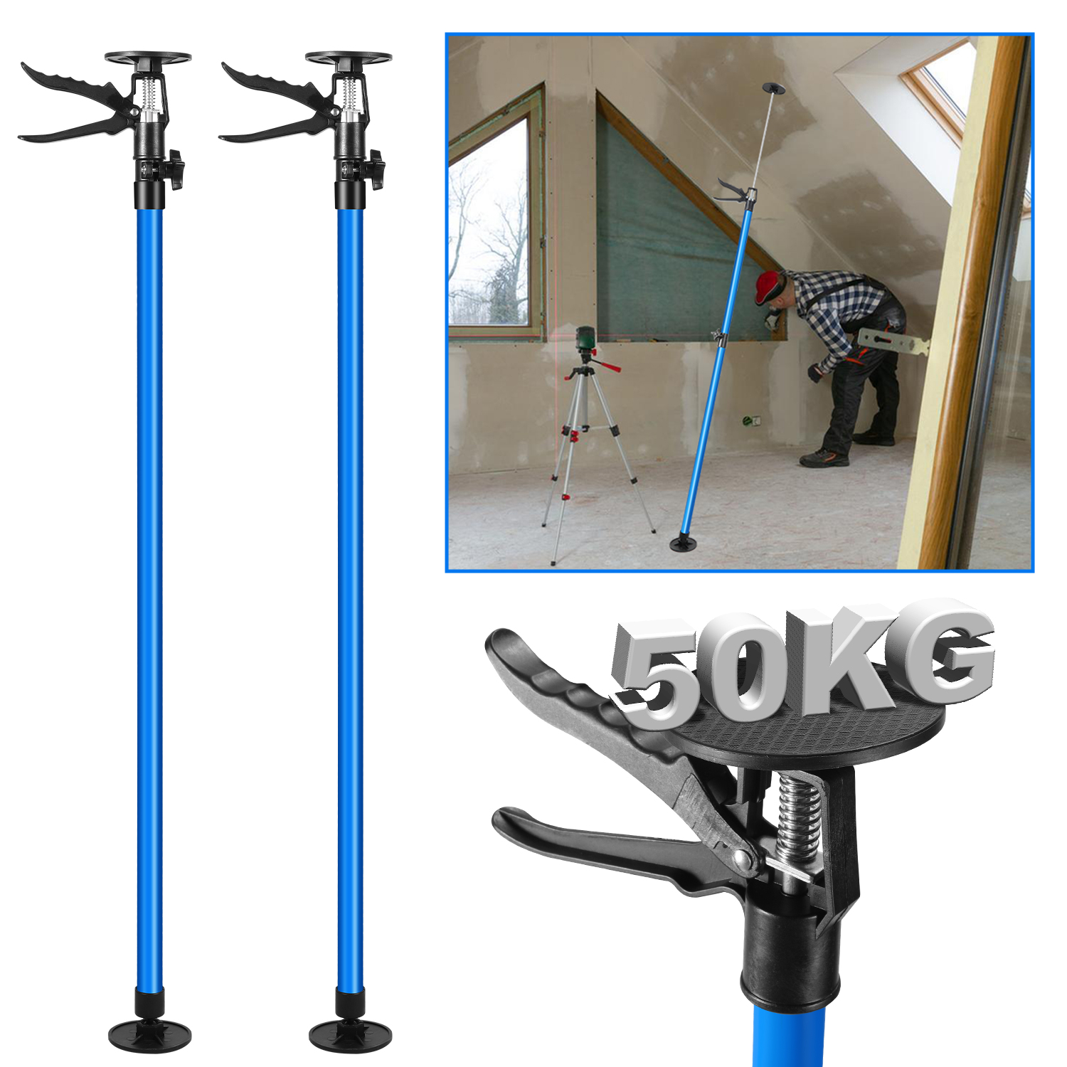 Montante de soporte telescópico, 115-209cm Montante de soporte ...