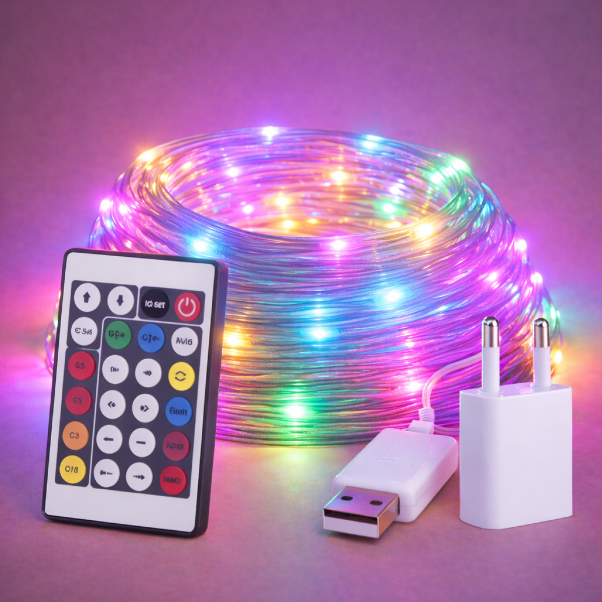LEDUNI Guirlande LED 3W RGB 15 m IP65 Adaptée pour Extérieur | Leroy Merlin