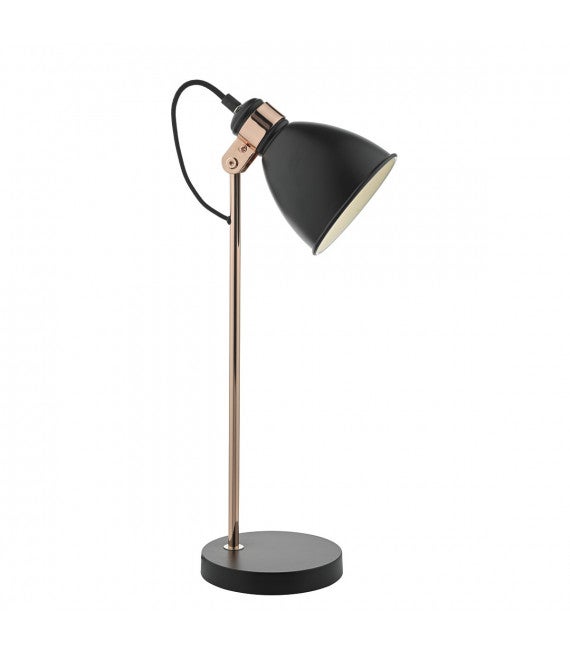 Lampe de table Frederick noir et cuivre 1 ampoule | Leroy Merlin