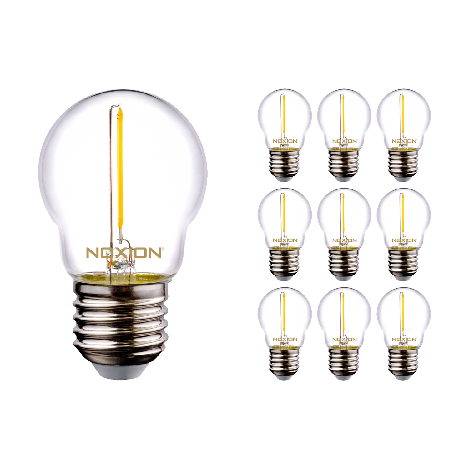 Lot 10x Noxion Lucent LED E27 Boule Filament Claire 1.4W 136LM - 827 Blanc Très Chaud ...