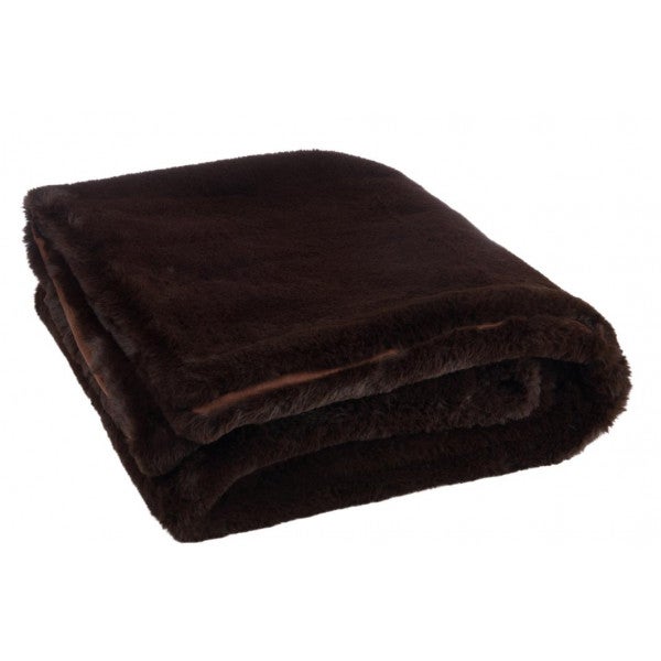 Plaid Cutie Polyester Marron Fonce - L 180 x l 130 x H 3 cm | Leroy Merlin
