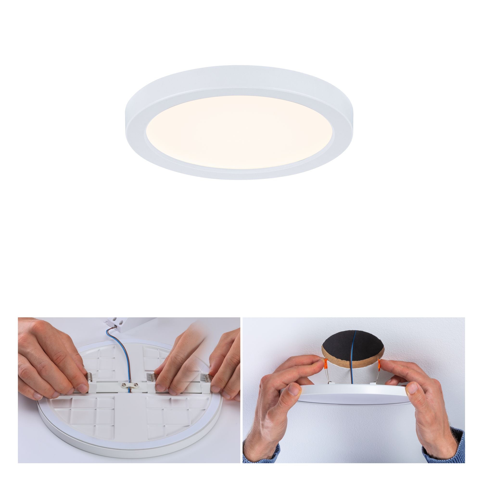 VariFit Panneau encastré LED Dim to Warm Areo IP44 rond 118mm 6,5W 550lm 3000K Blanc | Leroy Merlin