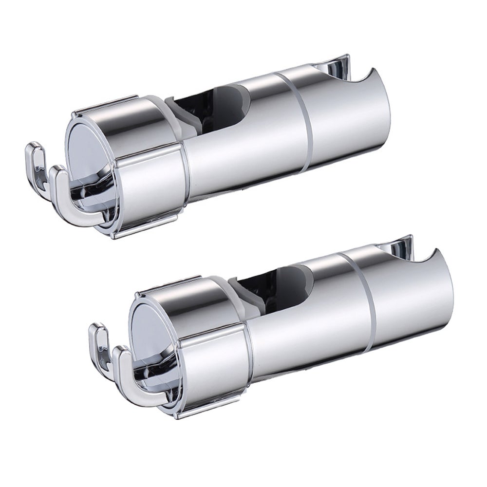 Support de douche chromé réglable avec 2 crochets pour tringle de ...