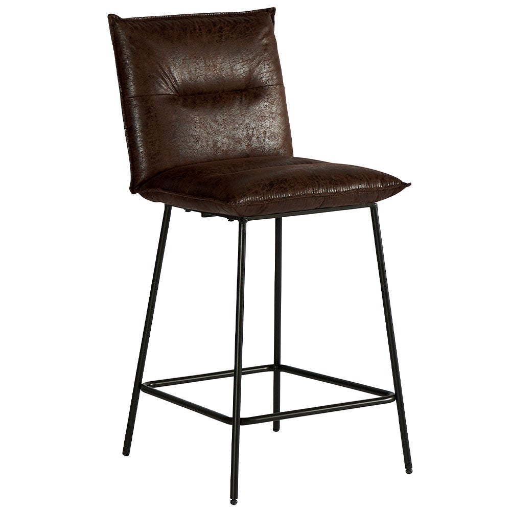 Lot 2 chaises îlot tissu marron Casita CHAILO 100HAV - L 45 x l 52 x H ...