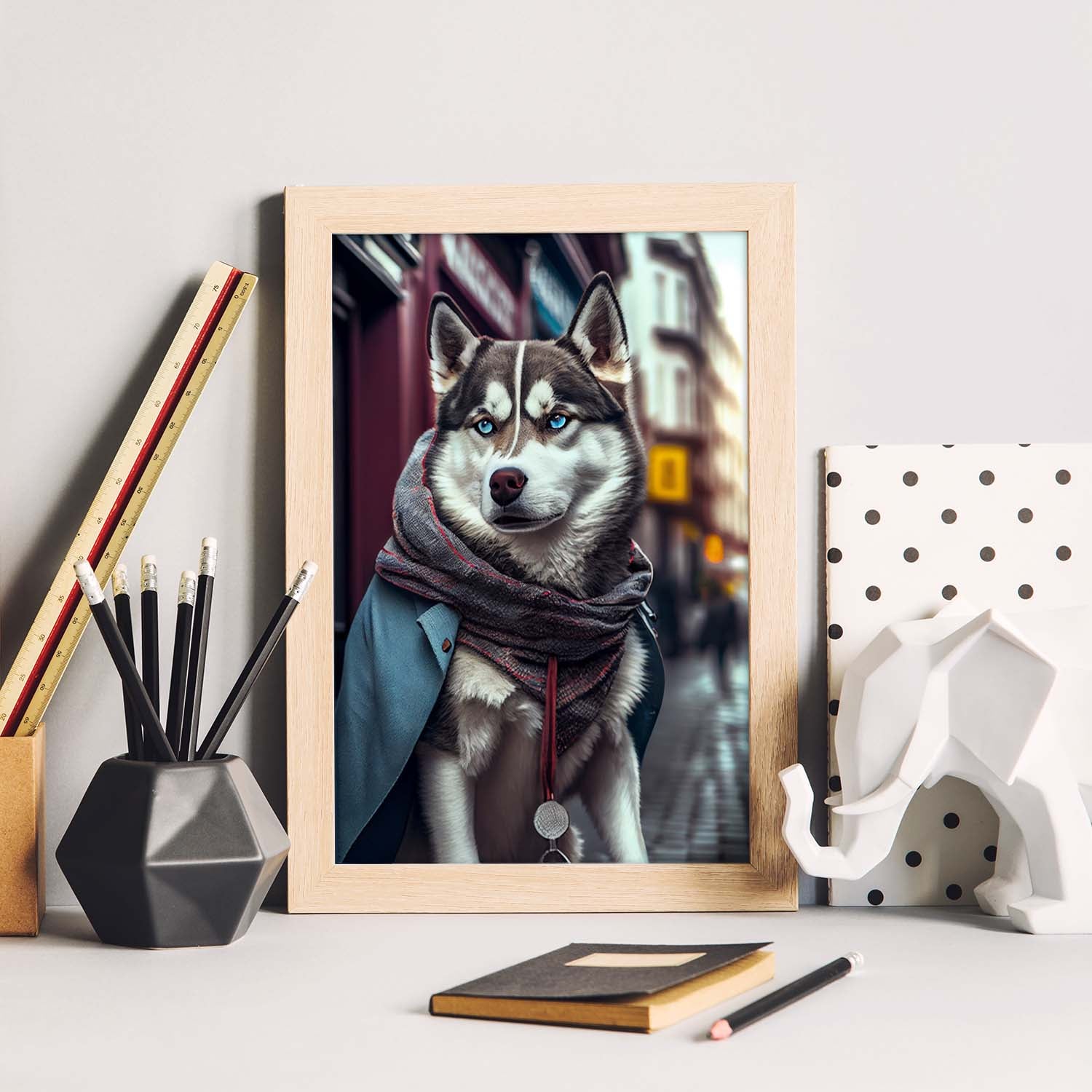 Affiche Du Husky Sibérien En Style Photographie Illustrations Amusantes ...