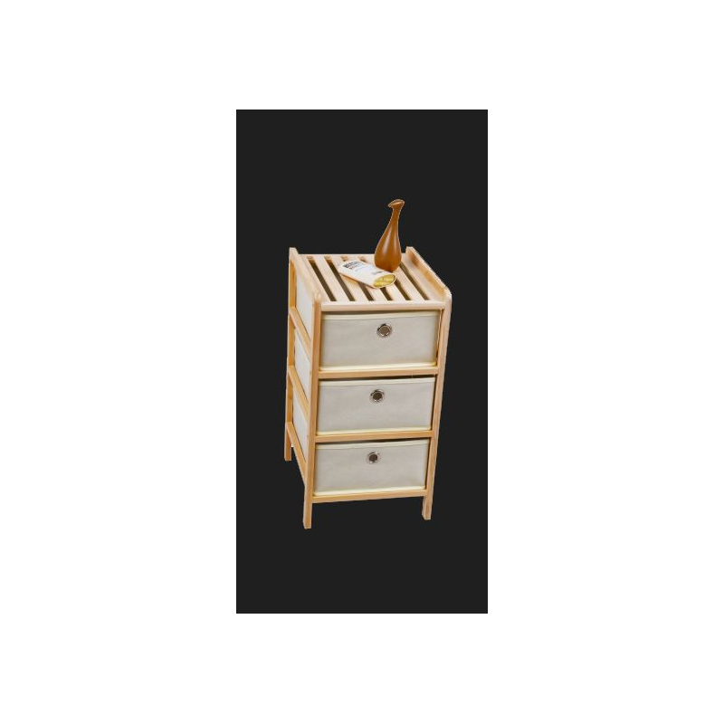 Commode 3 Tiroirs Corine 29X33X55 Bois Naturel-Beige | Leroy Merlin
